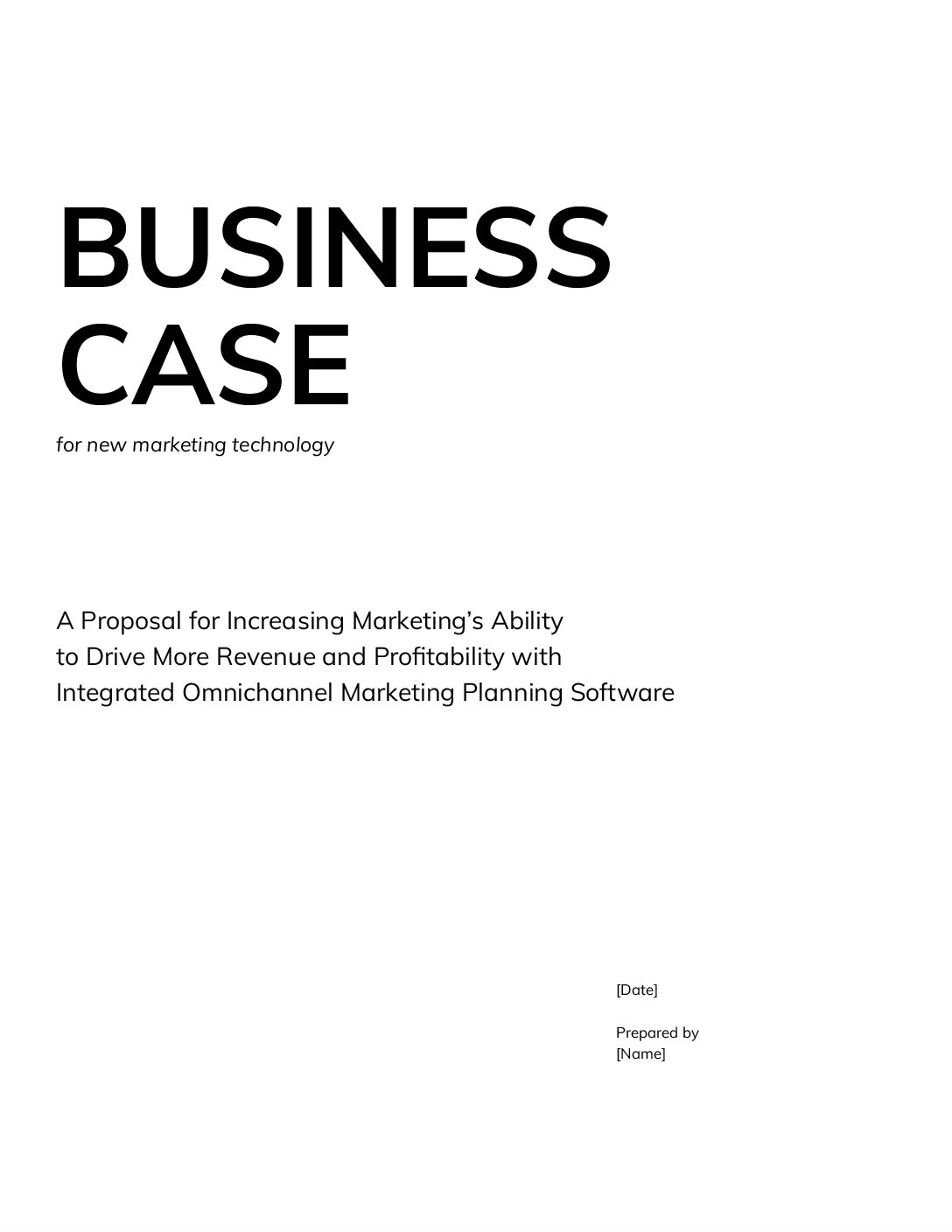 Business Case Template for Integrated Planning Software | Annum